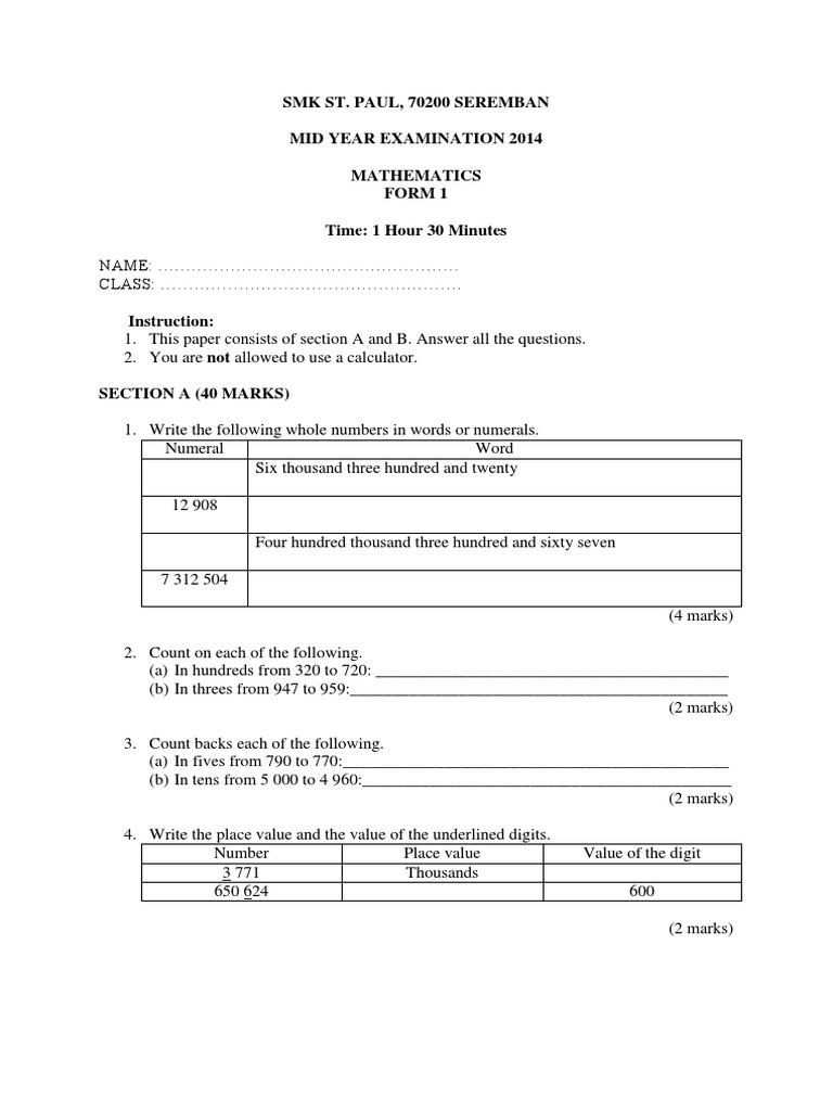 Math F1 | PDF | Fraction (Mathematics) | Percentage