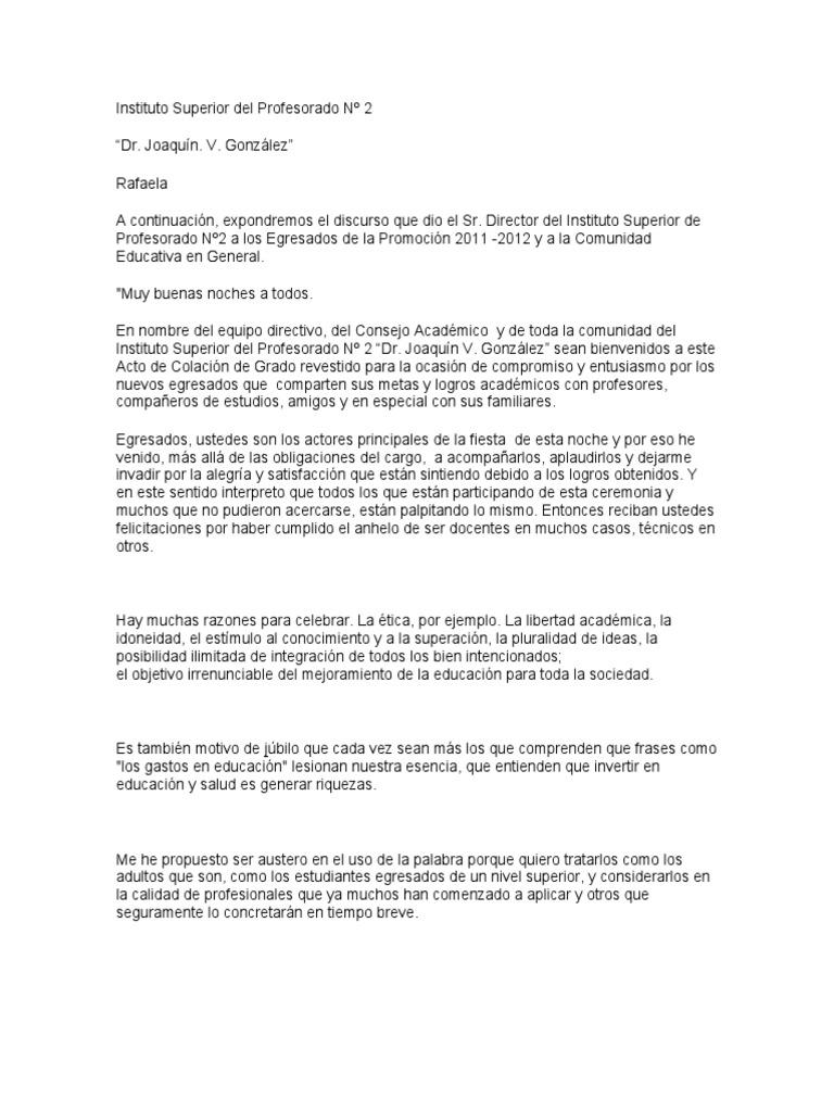 Modelos de Discursos para Directores | PDF | Unión Europea | Educación ...