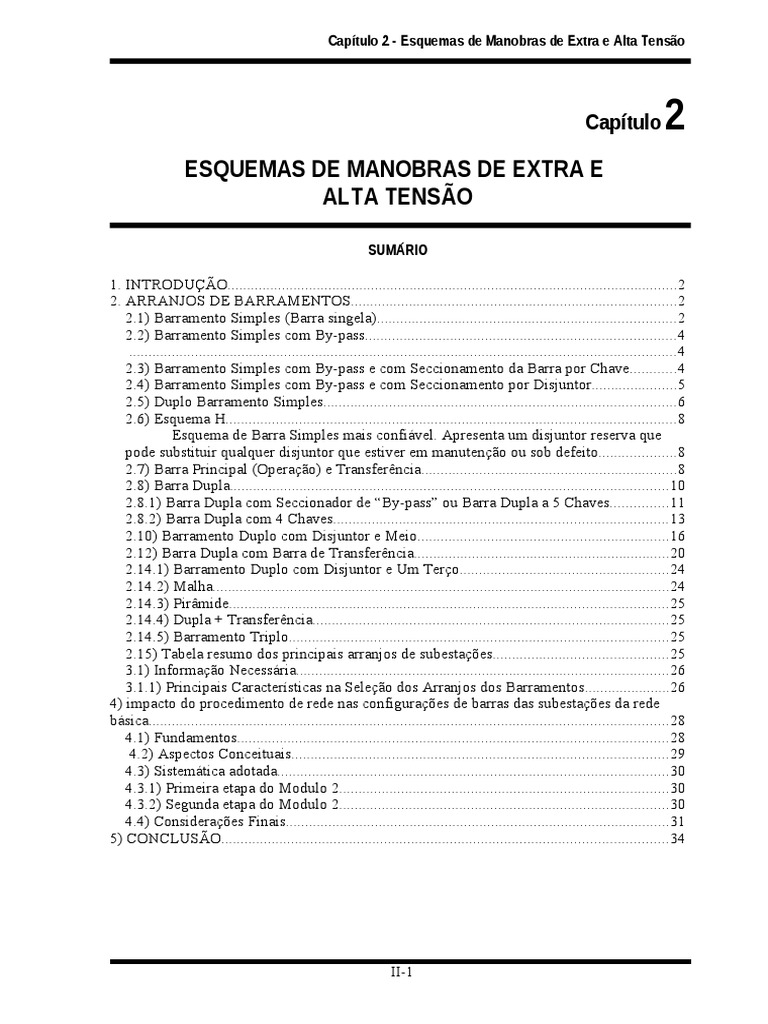 Cap 2 Esquemas de Manobra de Alta Tensão | PDF | Rede elétrica | Transformador