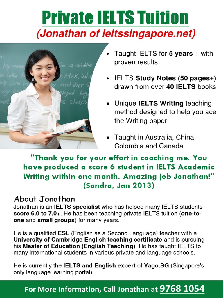 Jonathan's Private IELTS Tuition Brochure | PDF | International English ...