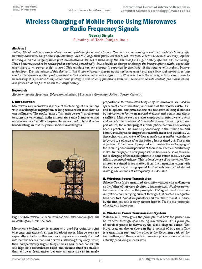 Wireless Charging of Mobile Phone Using Microwaves or Radio Frequency ...