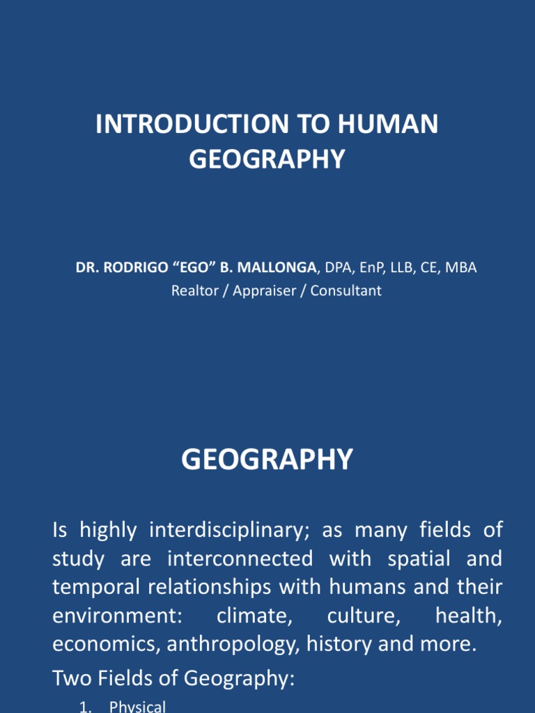 Introduction To Human Geography | PDF | Geography | Map