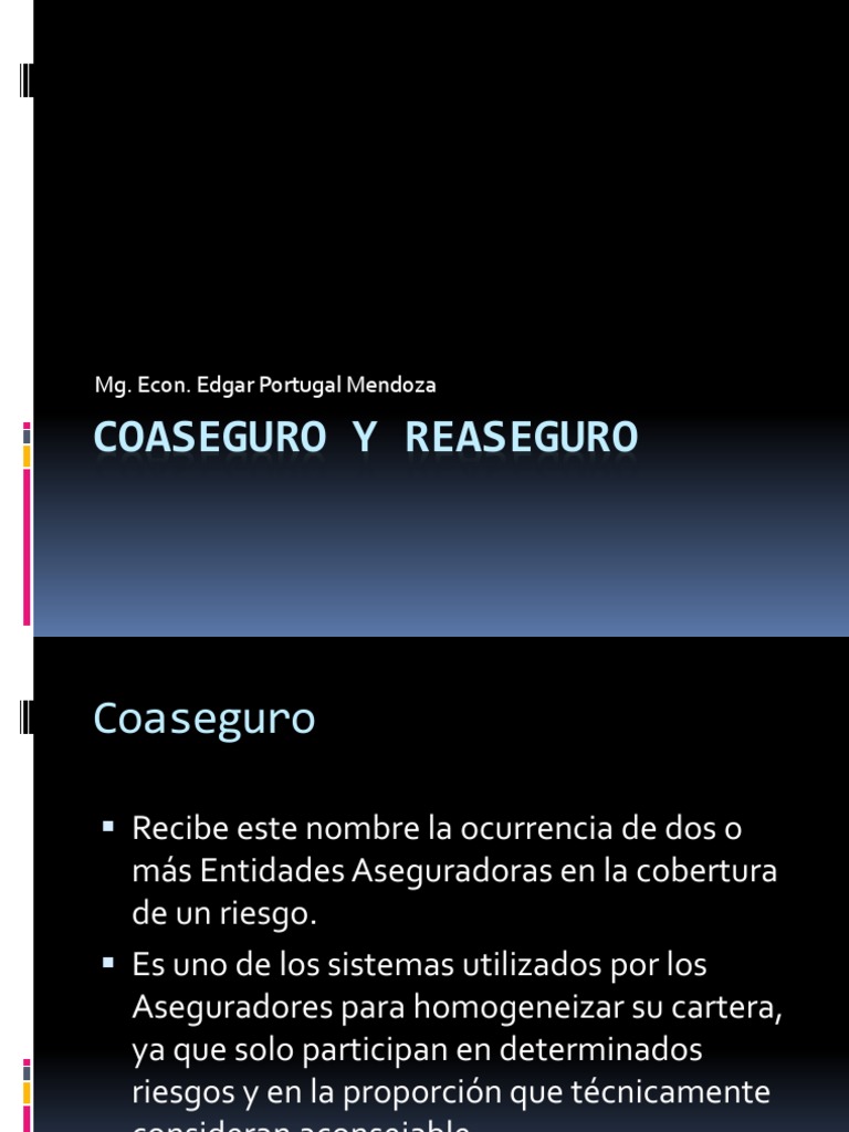 COASEGURO | Descargar gratis PDF | Reaseguro | Póliza de seguros