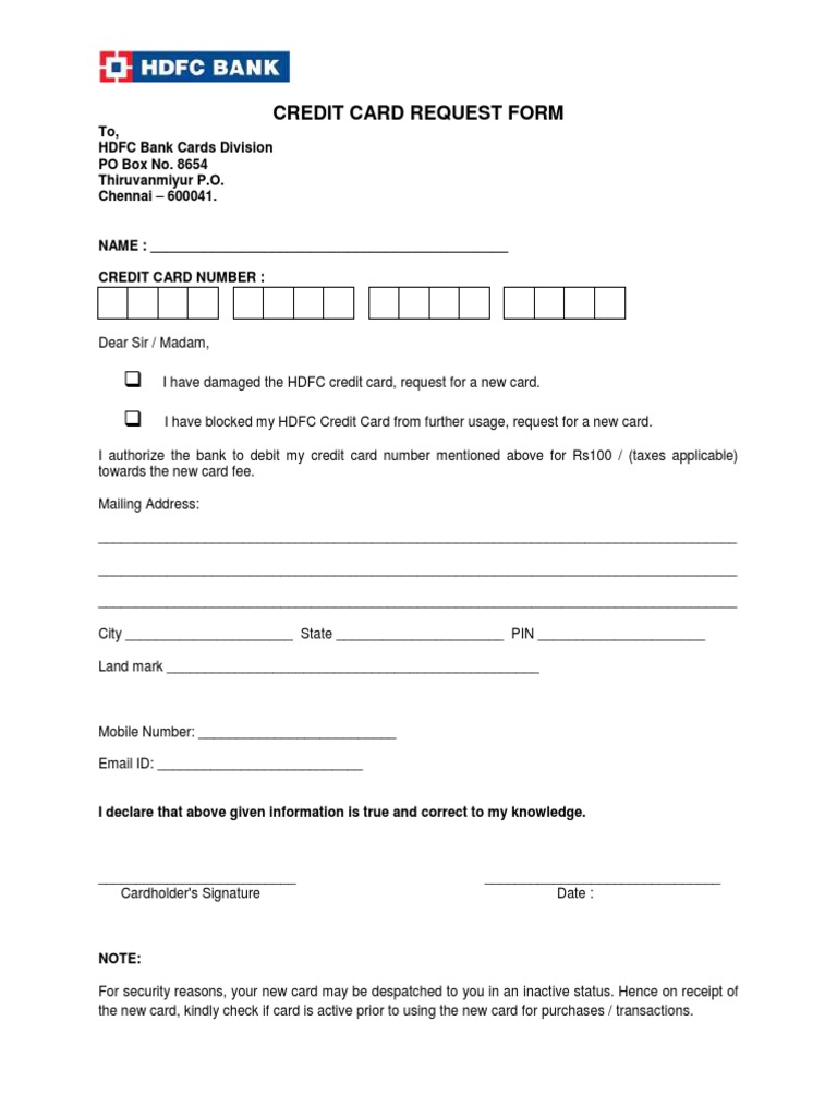 Credit Card Request Form | PDF | Career & Growth