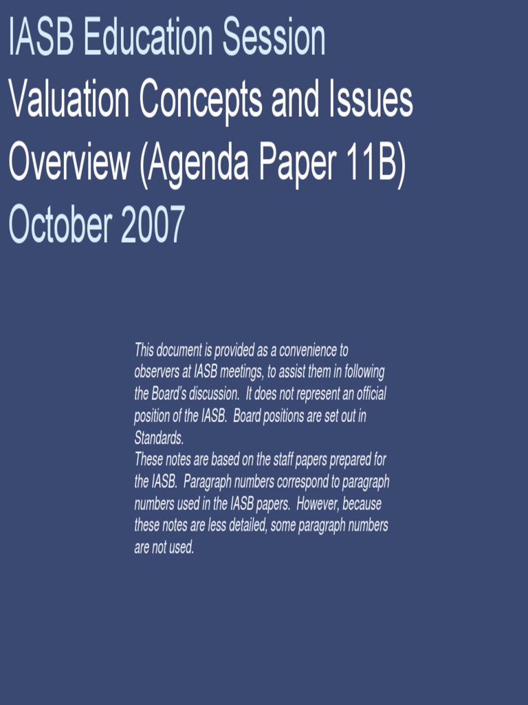 IASB Valuation Concepts Overview | PDF | Valuation (Finance ...