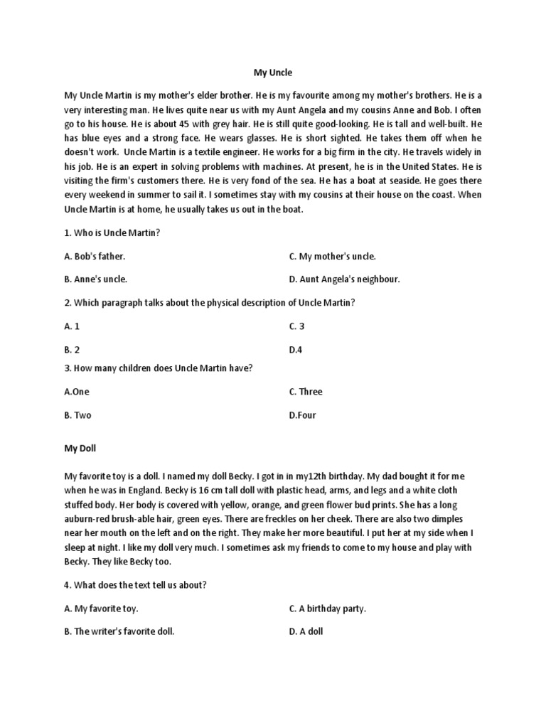 My Uncle Martin and His Interesting Life | PDF | Nature