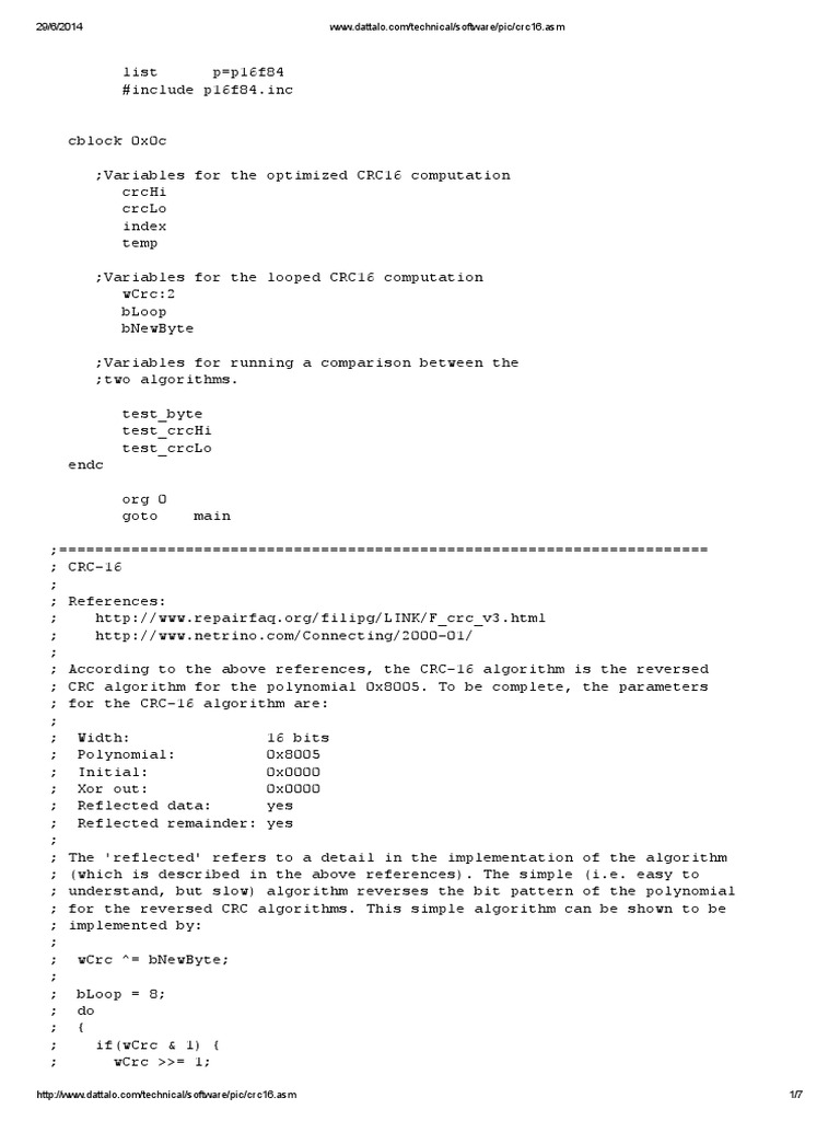 Technical Software Pic Crc16 | PDF | Theory Of Computation | Areas Of Computer Science