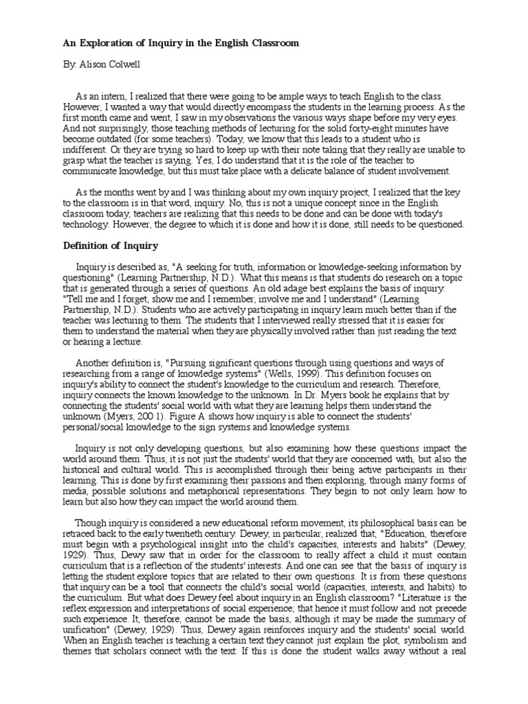 Understanding Inquiry in Education | PDF | Inquiry | John Dewey