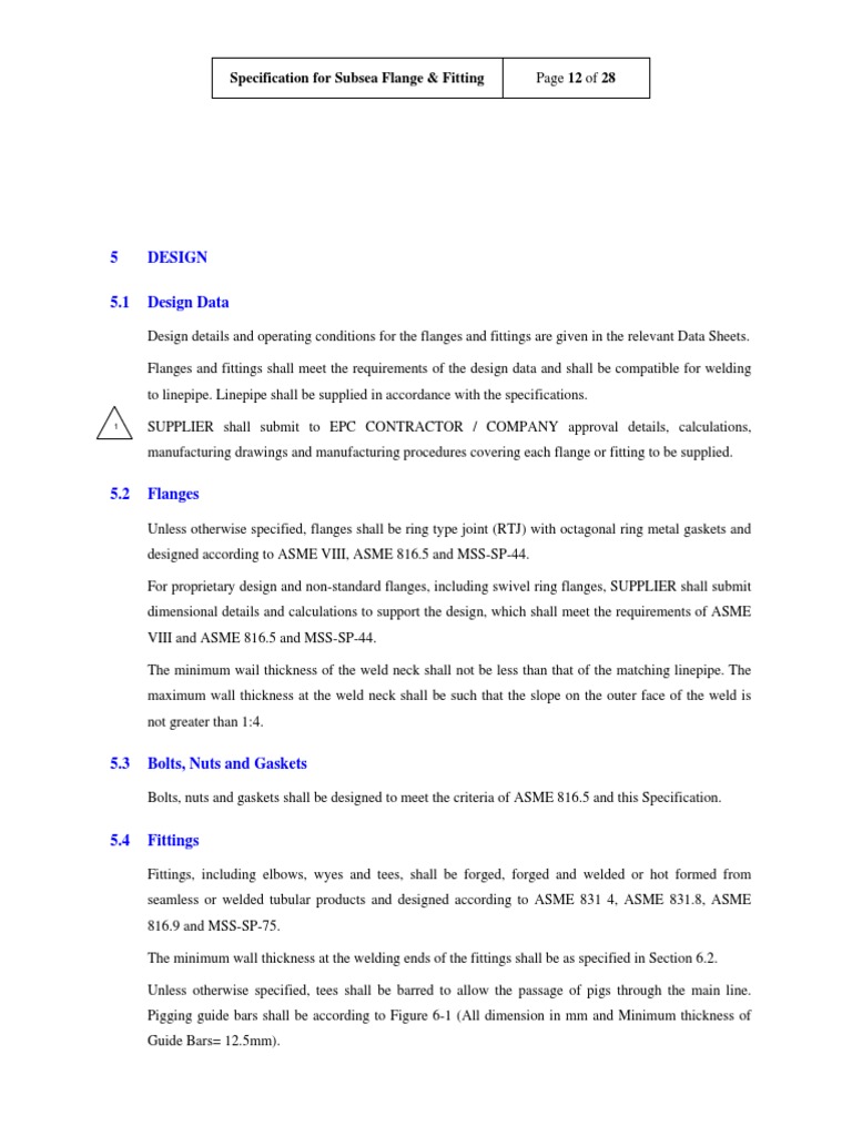 Subsea Flange and Fitting Specifications | PDF | Welding | Construction