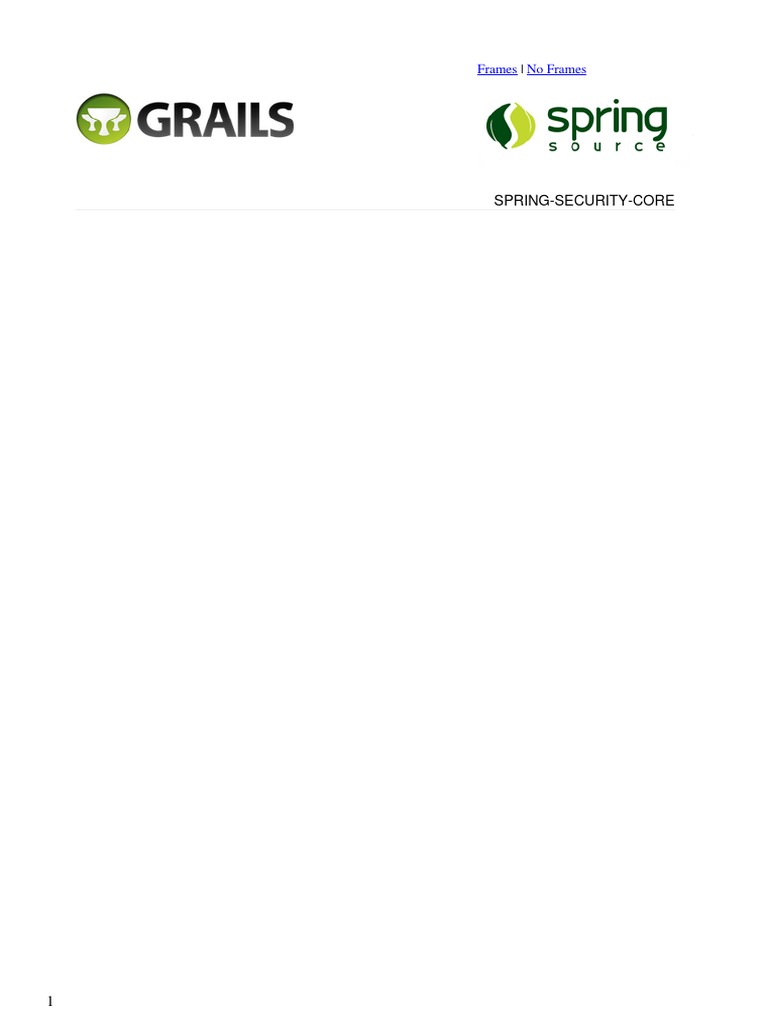 Grails Spring Security Core Plugin - User Guide | PDF | Password | Authentication