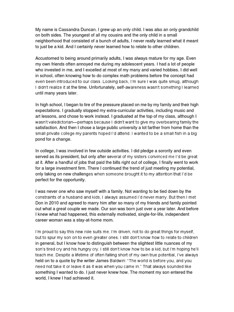 My Name Is Cassandra Duncan | PDF | Family | Society