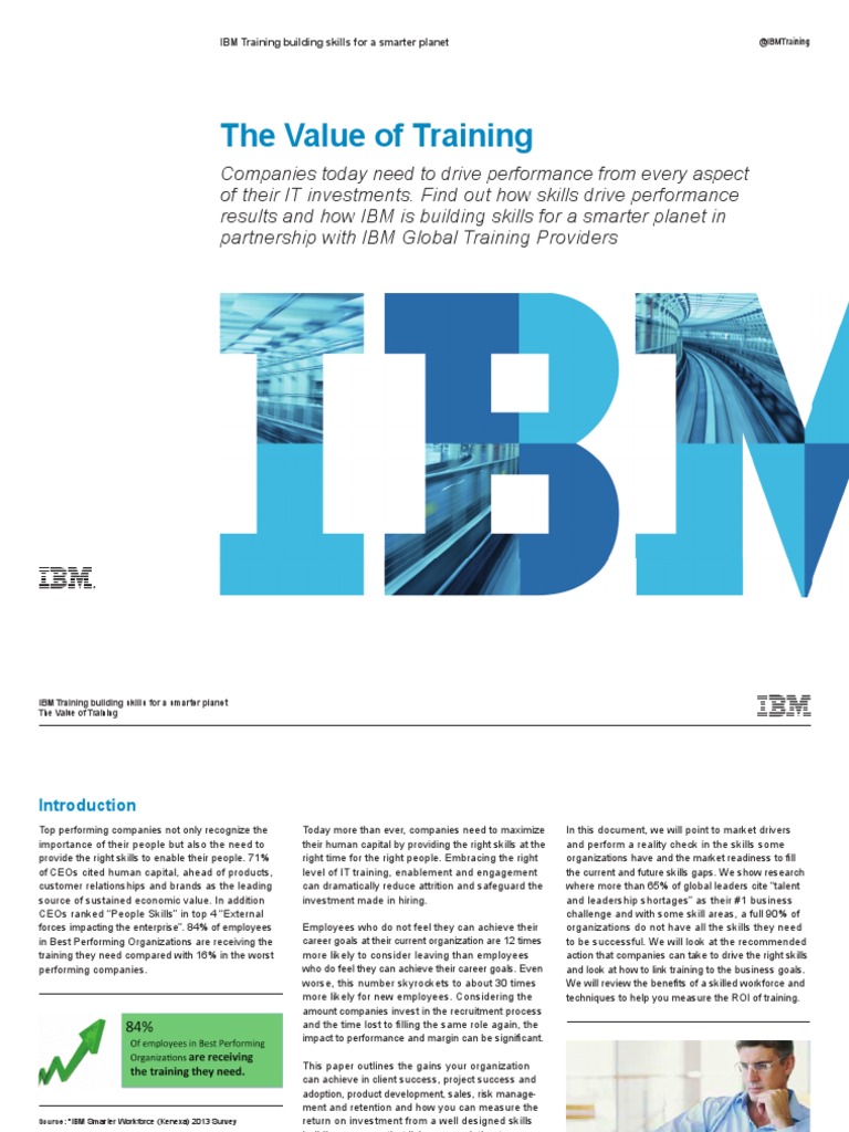 The Value of Training: IBM Training Building Skills For A Smarter ...