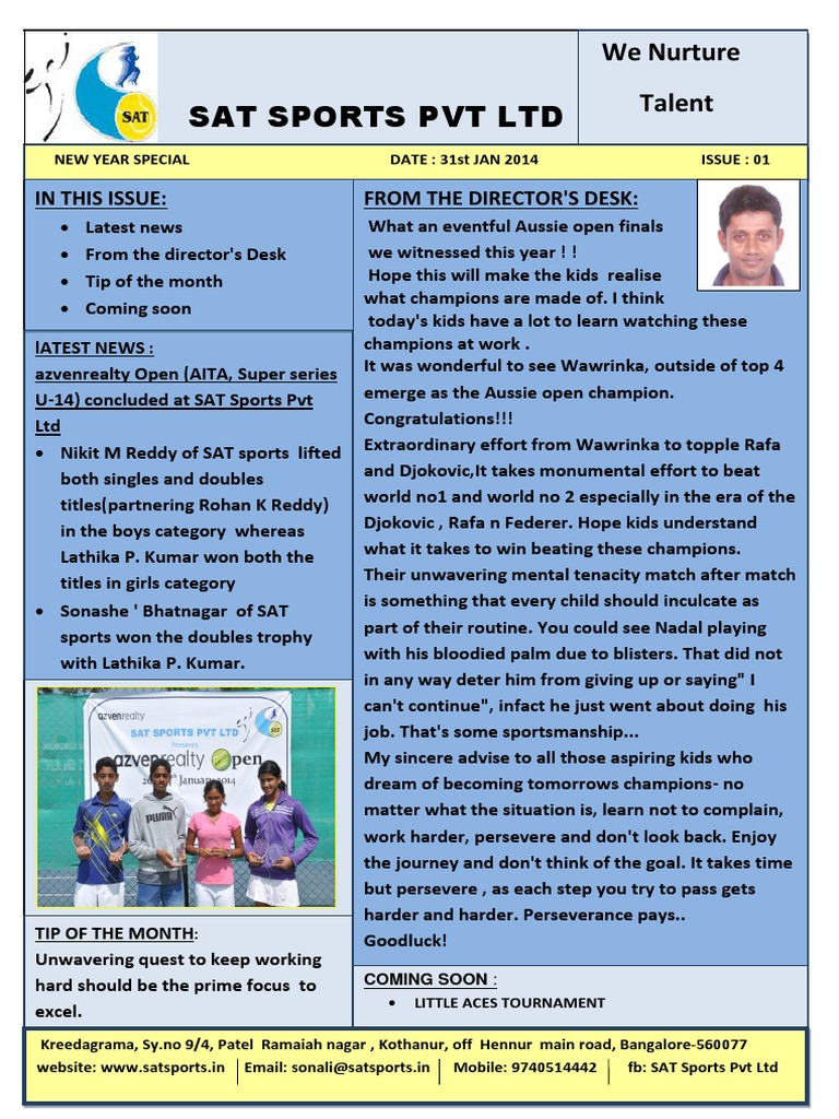 SAT Sports New Year Highlights 2014 | PDF