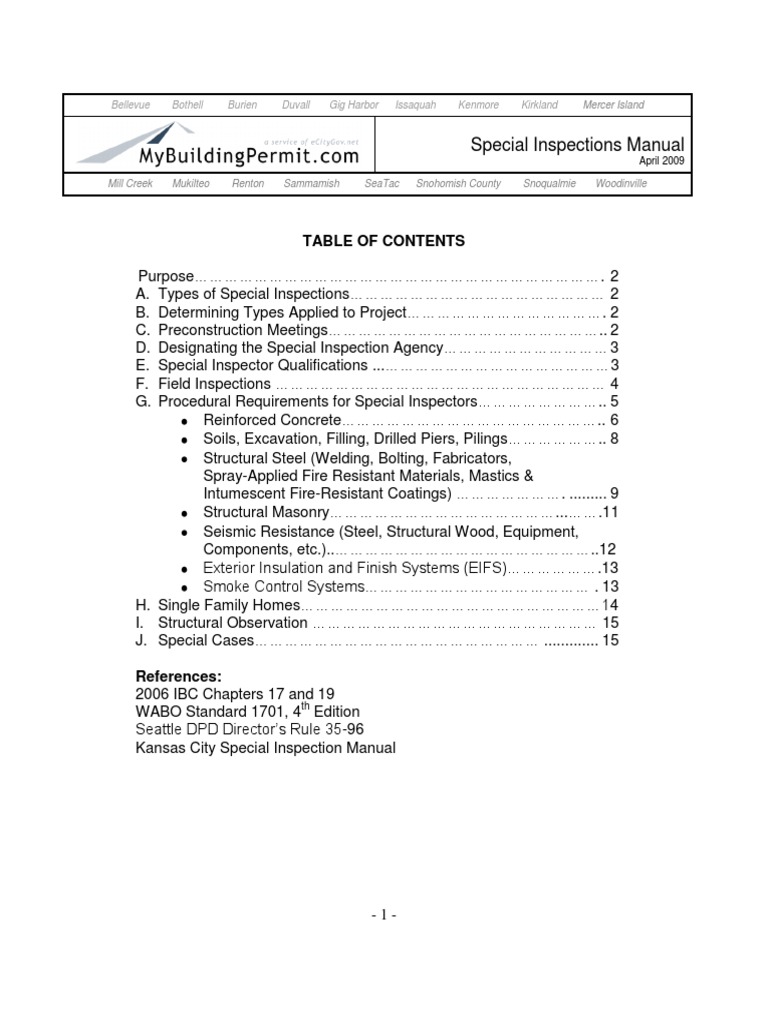 2009 Special Inspection Manual | PDF | Geotechnical Engineering | Deep ...