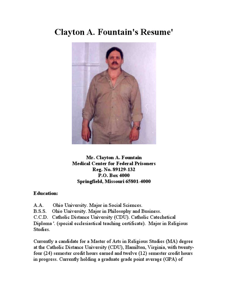 Clayton Fountain | PDF | Solitary Confinement | Prison