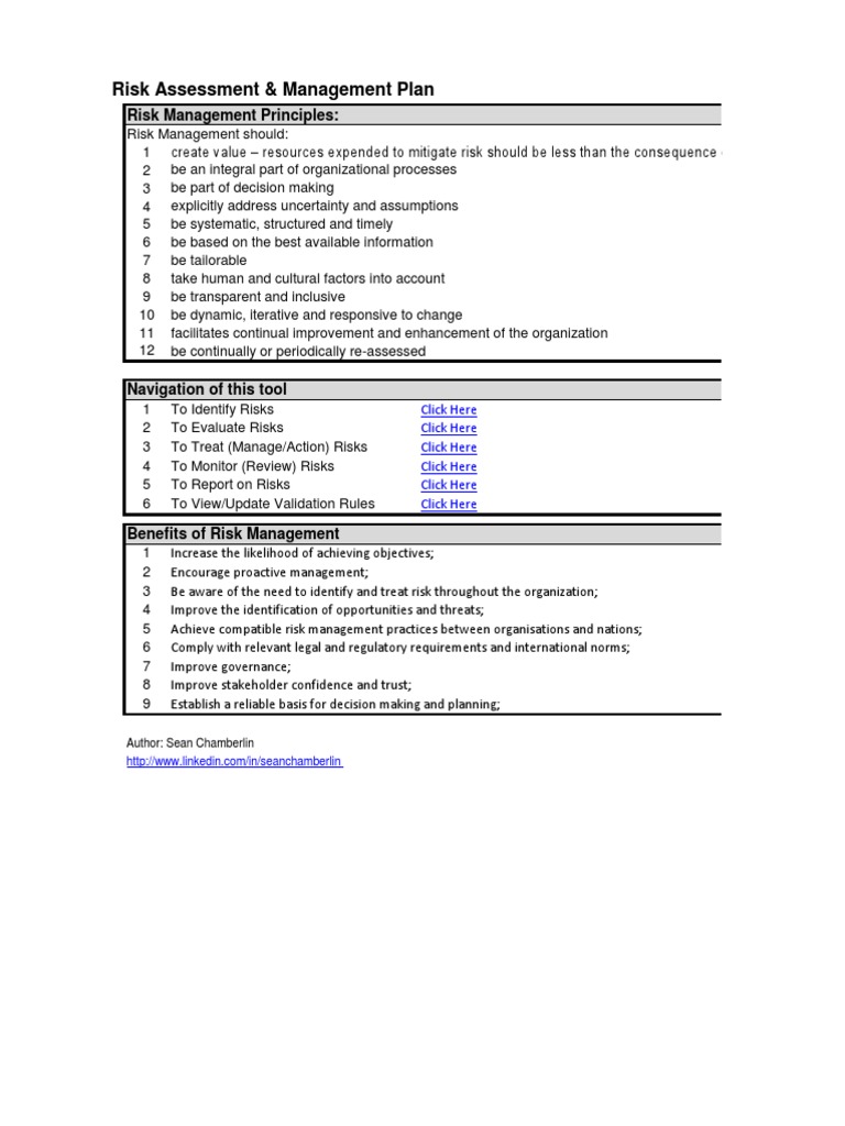 Risk Management Template | PDF | Risk Management | Risk