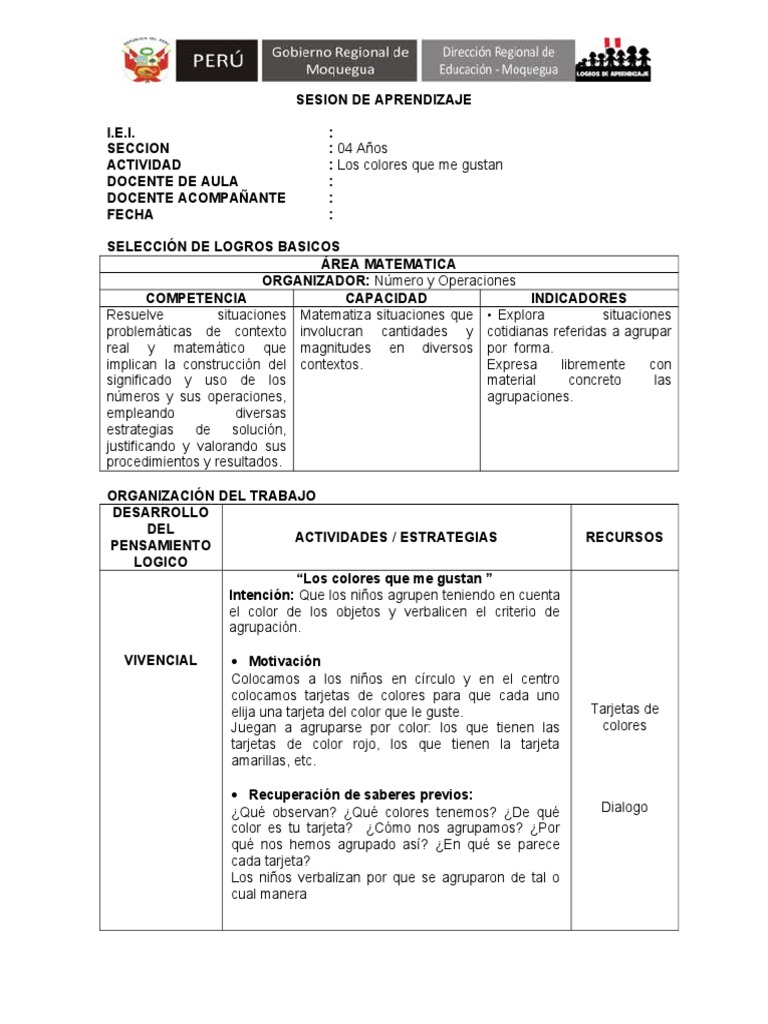 Los Colores Que Me Gustan | PDF | Cognición | Aprendizaje