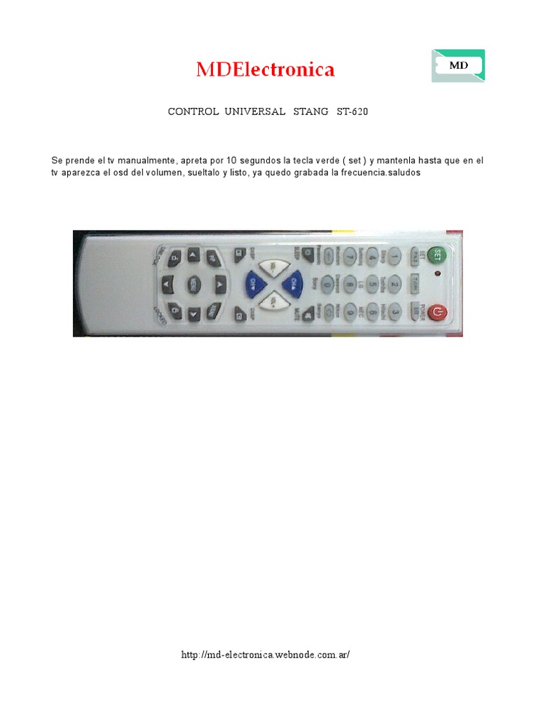 Manual de Control Universal ST-620 | PDF | Cocina, comidas y vino | Tecnología