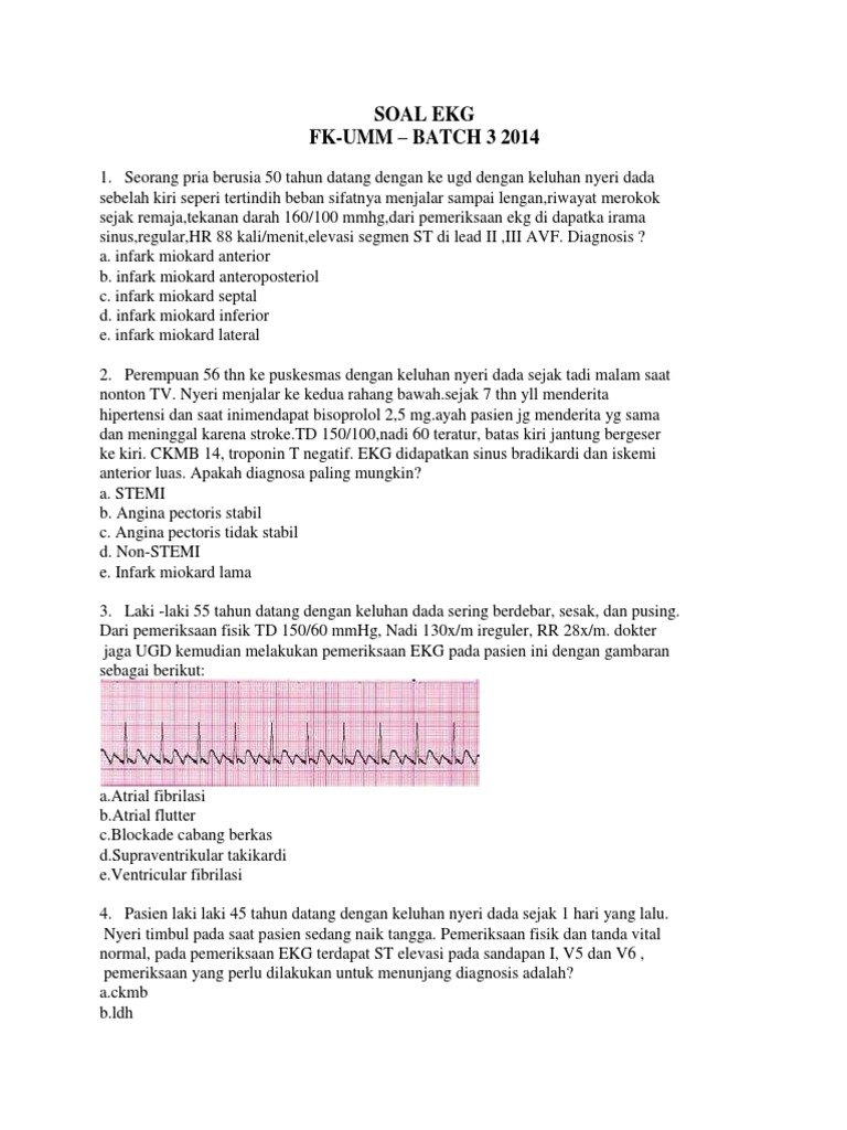 Soal EKG dan Diagnosis Kardiovaskular | PDF