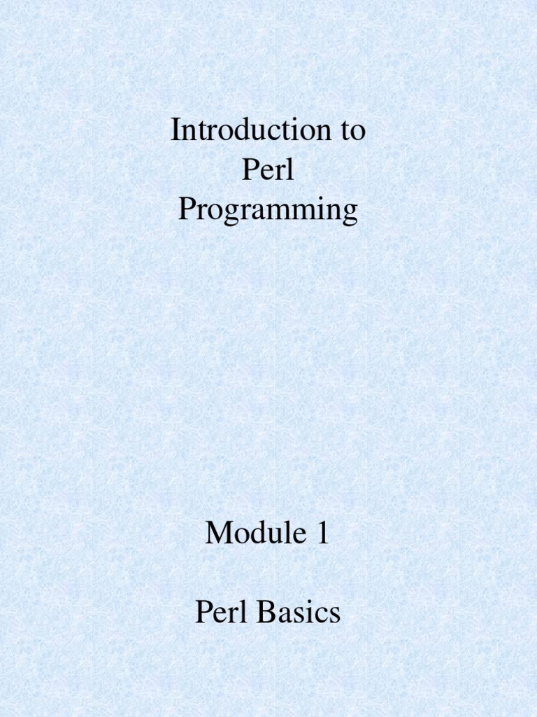 PERL - Complete | PDF | Control Flow | Perl