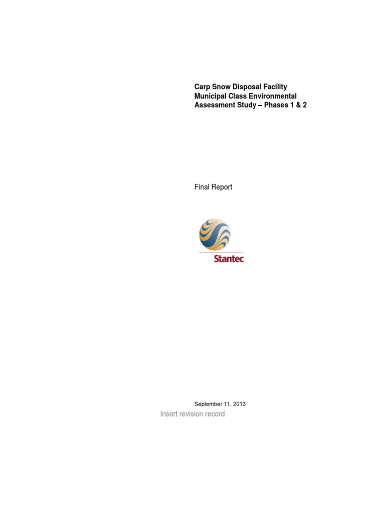 Carp Snow Disposal Facility | PDF | Environmental Impact Assessment ...
