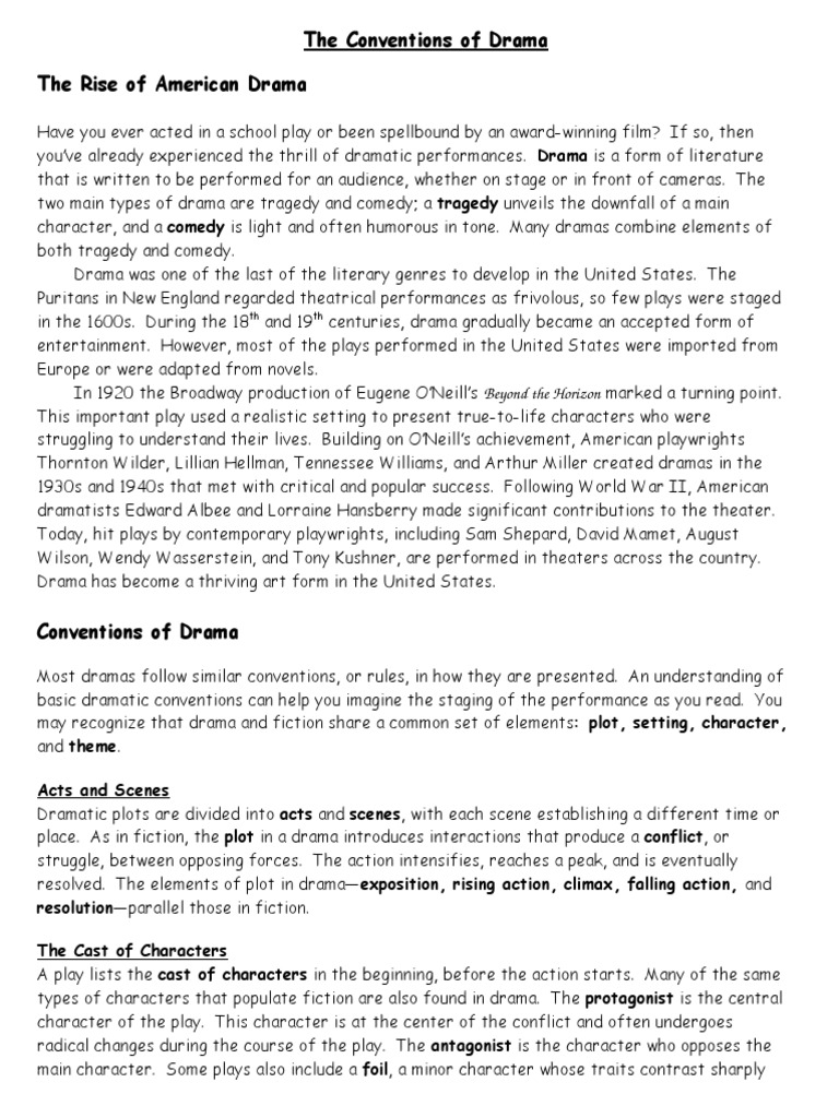 Conventions of Drama | Plot (Narrative) | Play (Theatre)