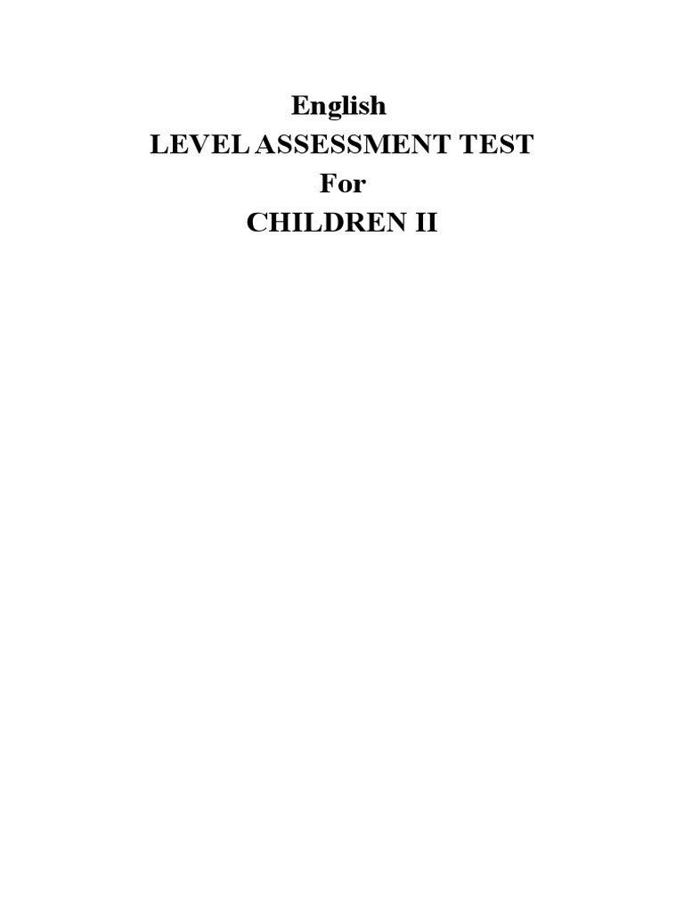 English Assessment Test For Children 2 | PDF | Ship Types | Boat Types