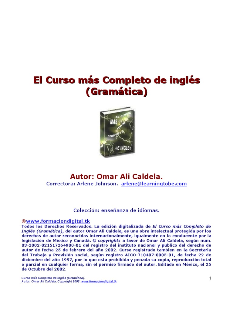 El Curso Mas Completo de Ingles (Gramatica) | PDF | Lingüística | Idiomas El Curso Mas Completo de Ingles (Gramatica) | PDF | Lingüística | Idiomas