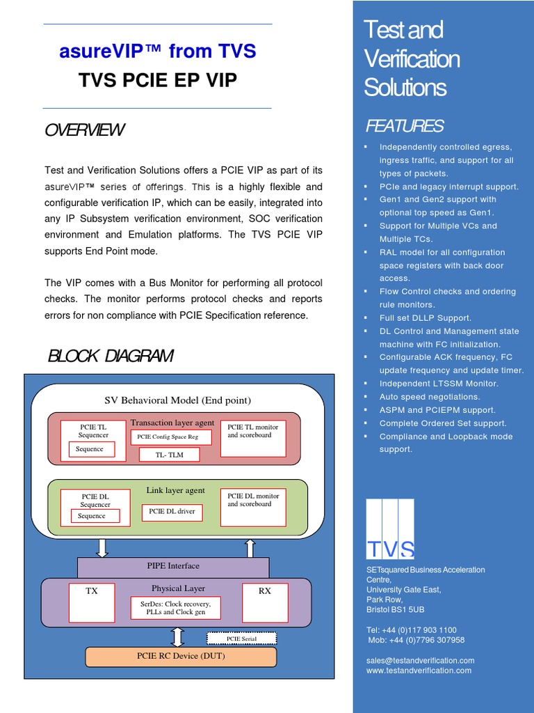 Asurevip - Tvs Pcie Vip Ep | PDF | Verification And Validation ...