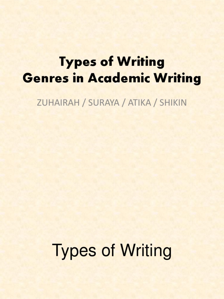 Types of Writing | PDF