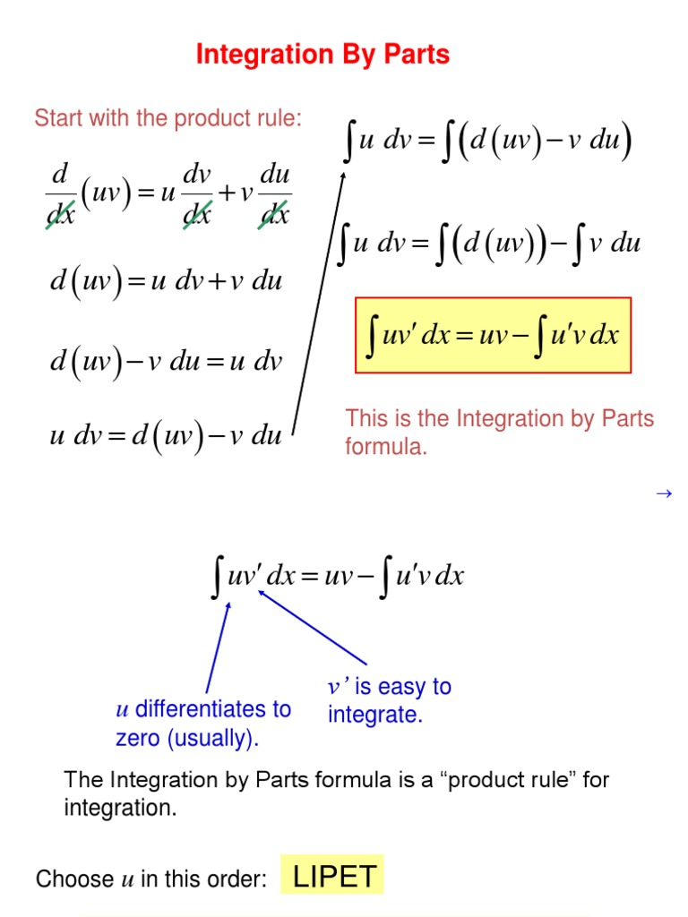 Integration by Parts | PDF | Special Functions | Algebra