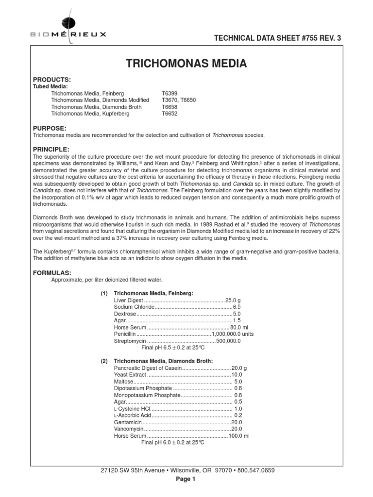 Cultivation and Detection of Trichomonas Species: A Technical Guide to ...