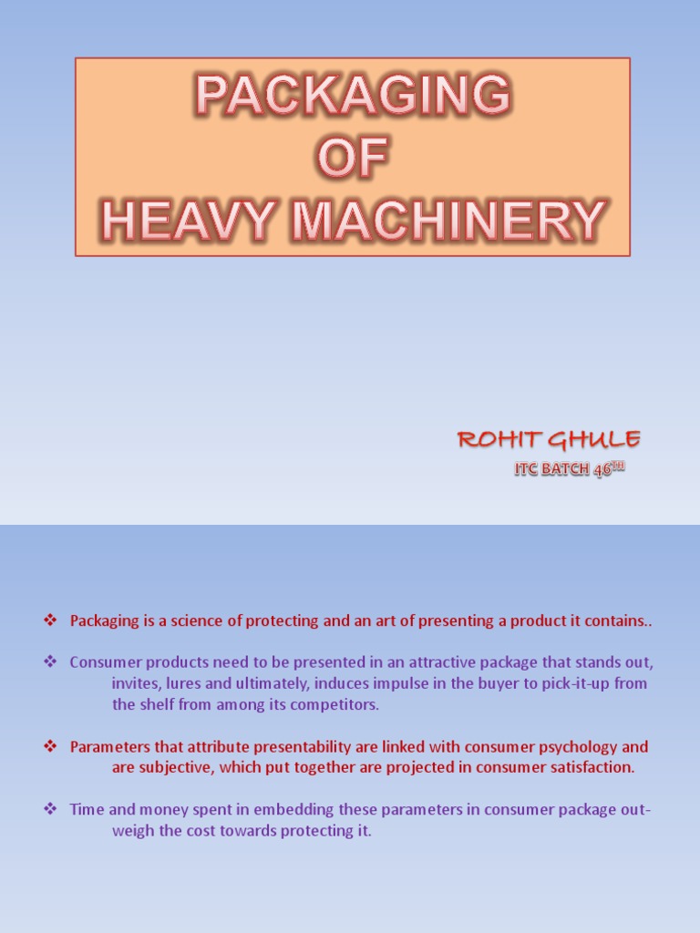 Packaging of Heavy Machinery | PDF | Packaging And Labeling ...