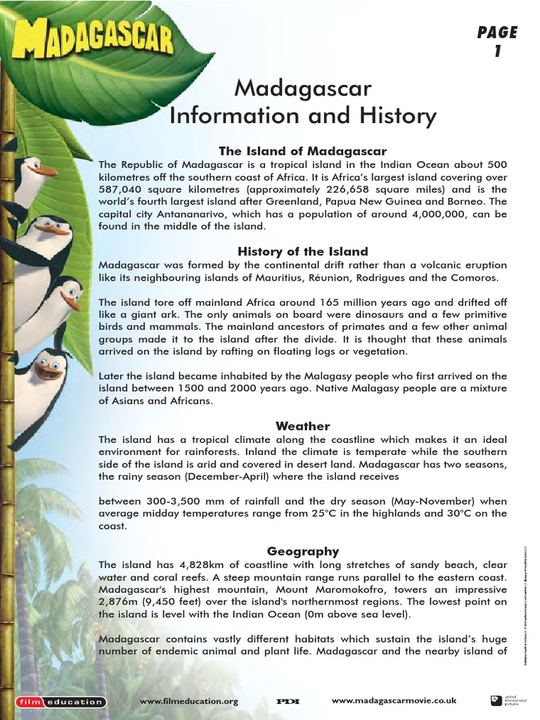 Madagascar Information and History: The Island of Madagascar | Download ...