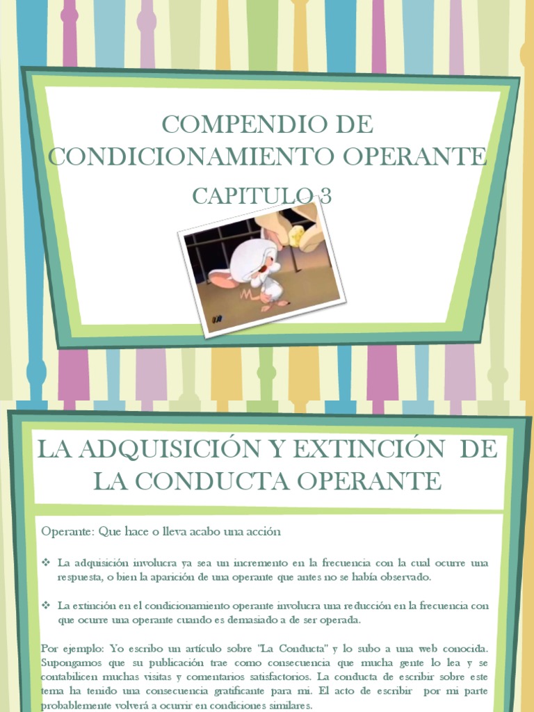 Compendio de Condicionamiento Operante - Cap 3 | PDF | Extinción | Supersticiones