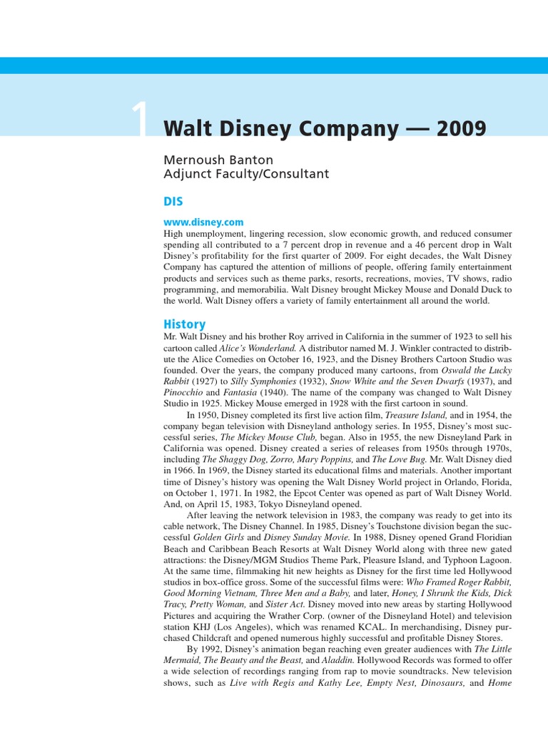 Walt Disney Pdf The Walt Disney Company Walt Disney Parks And Resorts