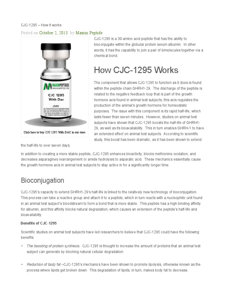 CJC-1295 - How It Works | PDF | Peptide | Muscle