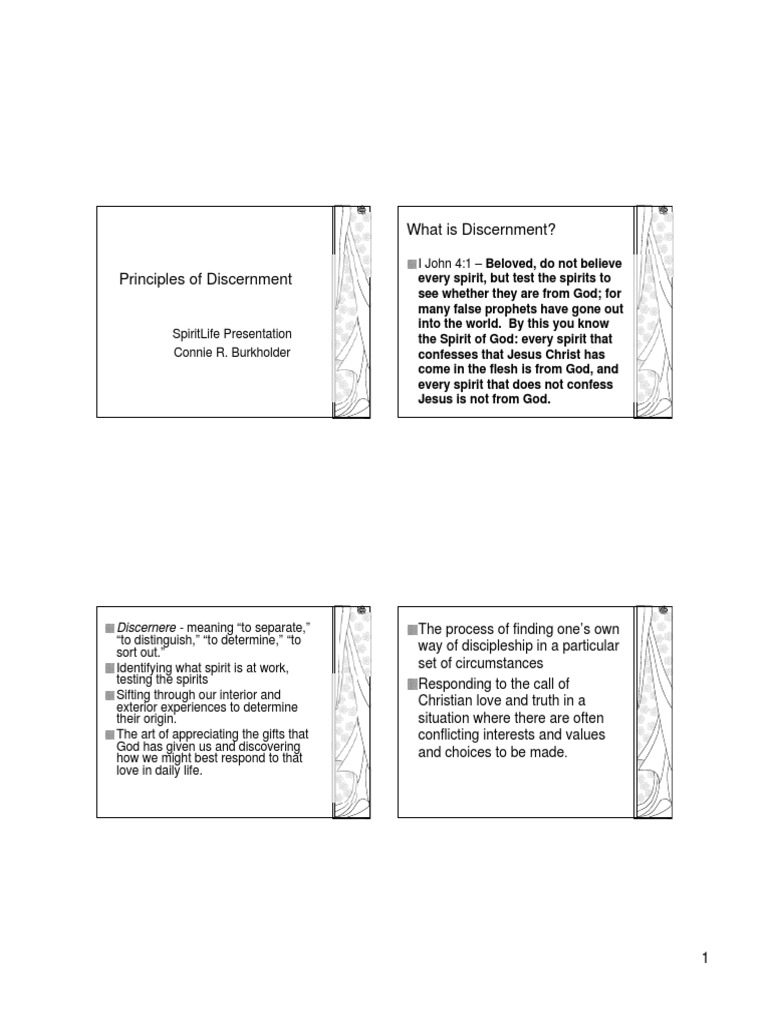 What Is Discernment?: Discernere - Meaning "To Separate," | PDF | God ...