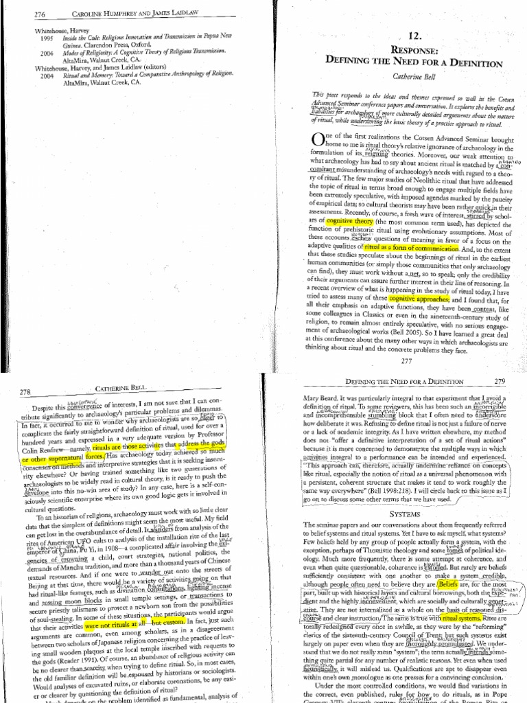 Bell 2007 Ritual Definition | PDF | Rituals | Temple
