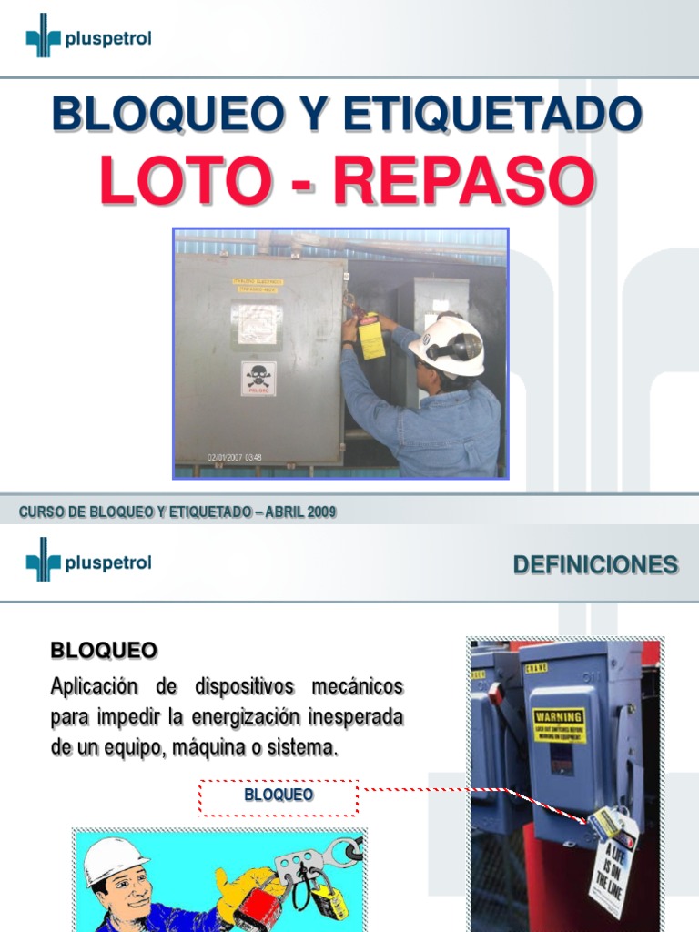 Bloqueo Y Etiquetado: Loto - Repaso