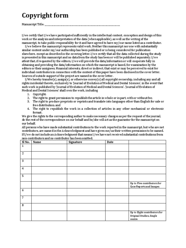 Copyright Form | PDF | Copyright | Intellectual Works