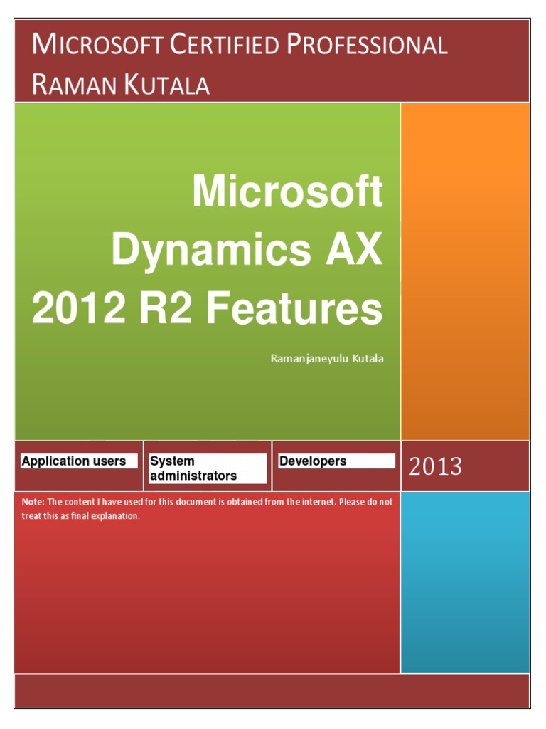 AX 2012 R2 Features Overview | PDF | Retail | Share Point