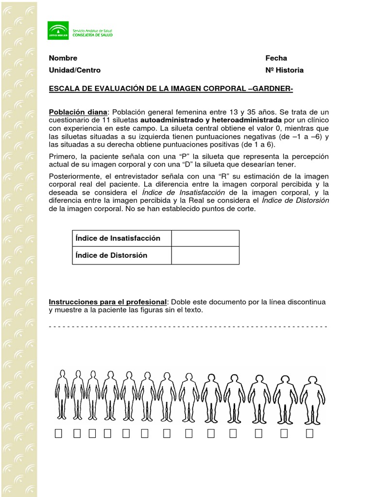 Escala de Evaluacion de La Imagen Corporal Gardner | PDF | Psicología ...