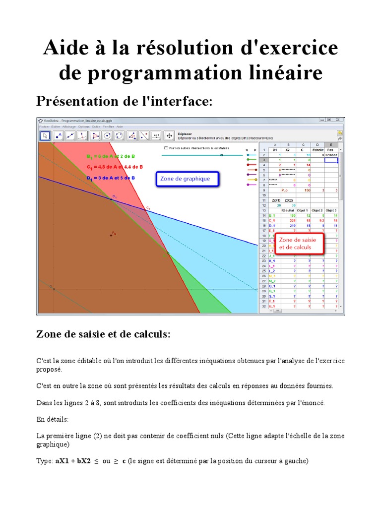 Programmation_lineaire | Mathématiques | Logiciel
