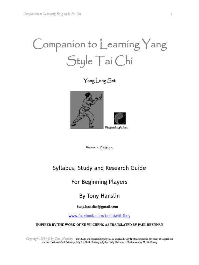 Tai Chi Long Set - Beginners | PDF | Tai Chi | Chinese Martial Arts