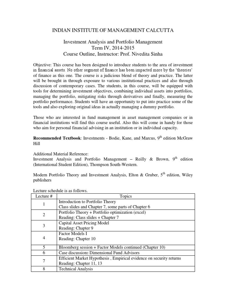 Investment Analysis and Portfolio Management - Final | PDF | Investment ...