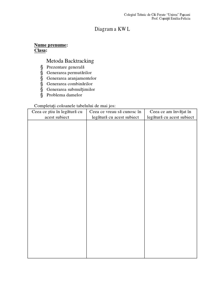 Diagrama KWL | PDF