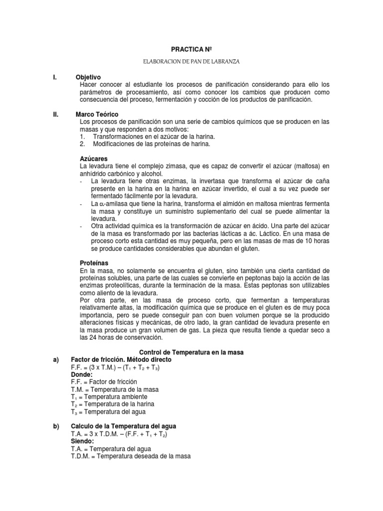 Elaboracion de Pan de Labranza | PDF | Panes | Levadura