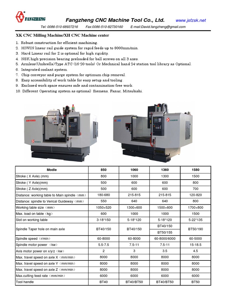 CNC Milling Machine, Machine Center | PDF