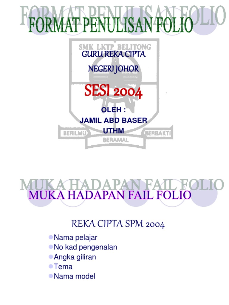 Folio RC 2004 | PDF | Karier & Perkembangan | Seni